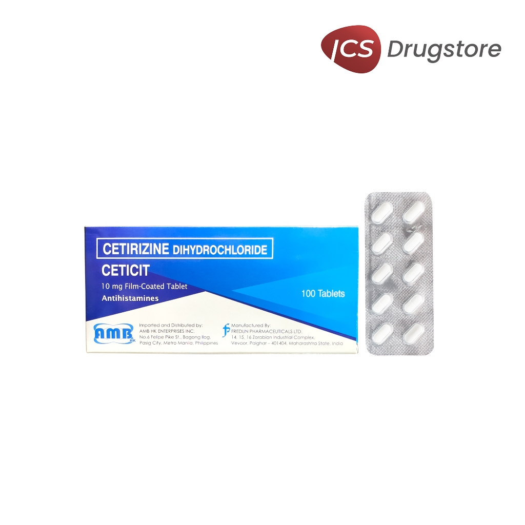CETICIT Cetirizine Dihydrochloride 10mg Film Coated Tablet | Shopee ...