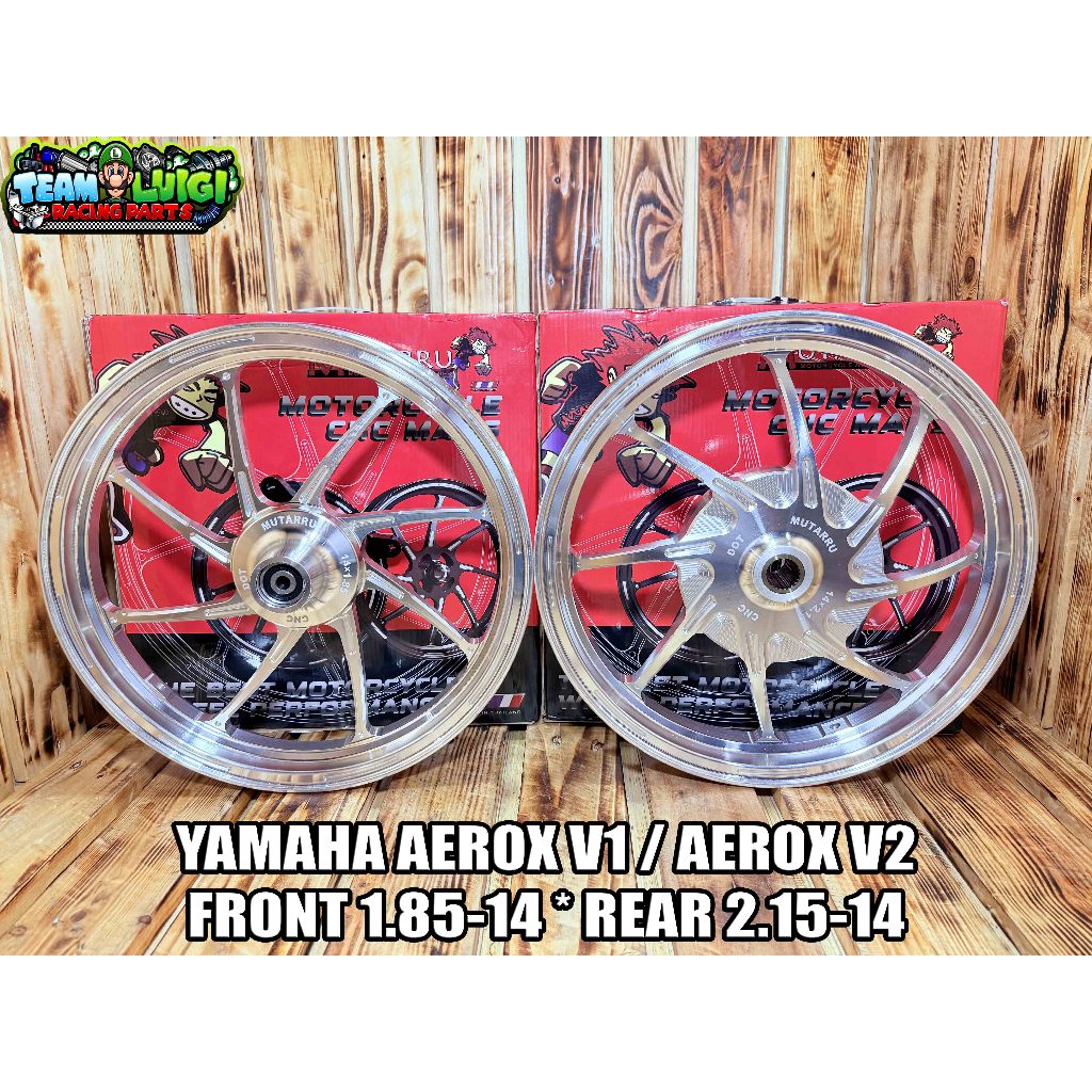 MUTARRU CNC MAGS MC8 14s 8 SPOKES YAMAHA AEROX V1, AEROX V2 MADE IN ...