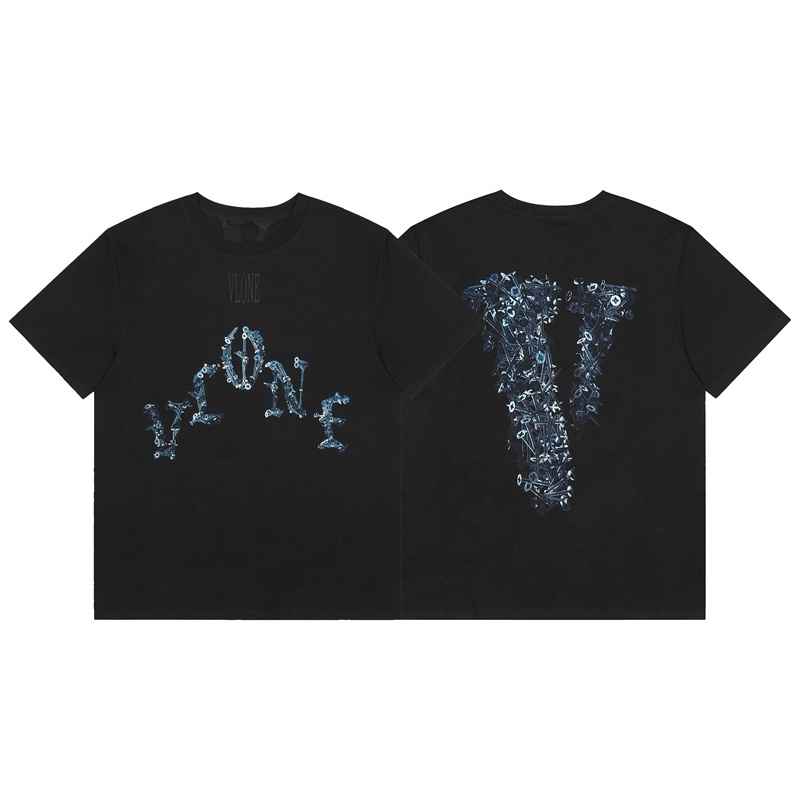 FASHION VLONE Men and Women Cotton Sports T-Shirts Screw letter print ...