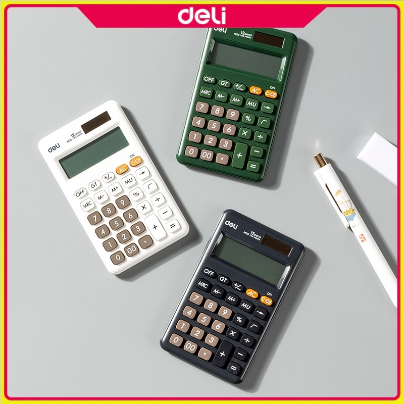 Deli 12-Digits Calculator Casio Portable Financial Calculators Office ...