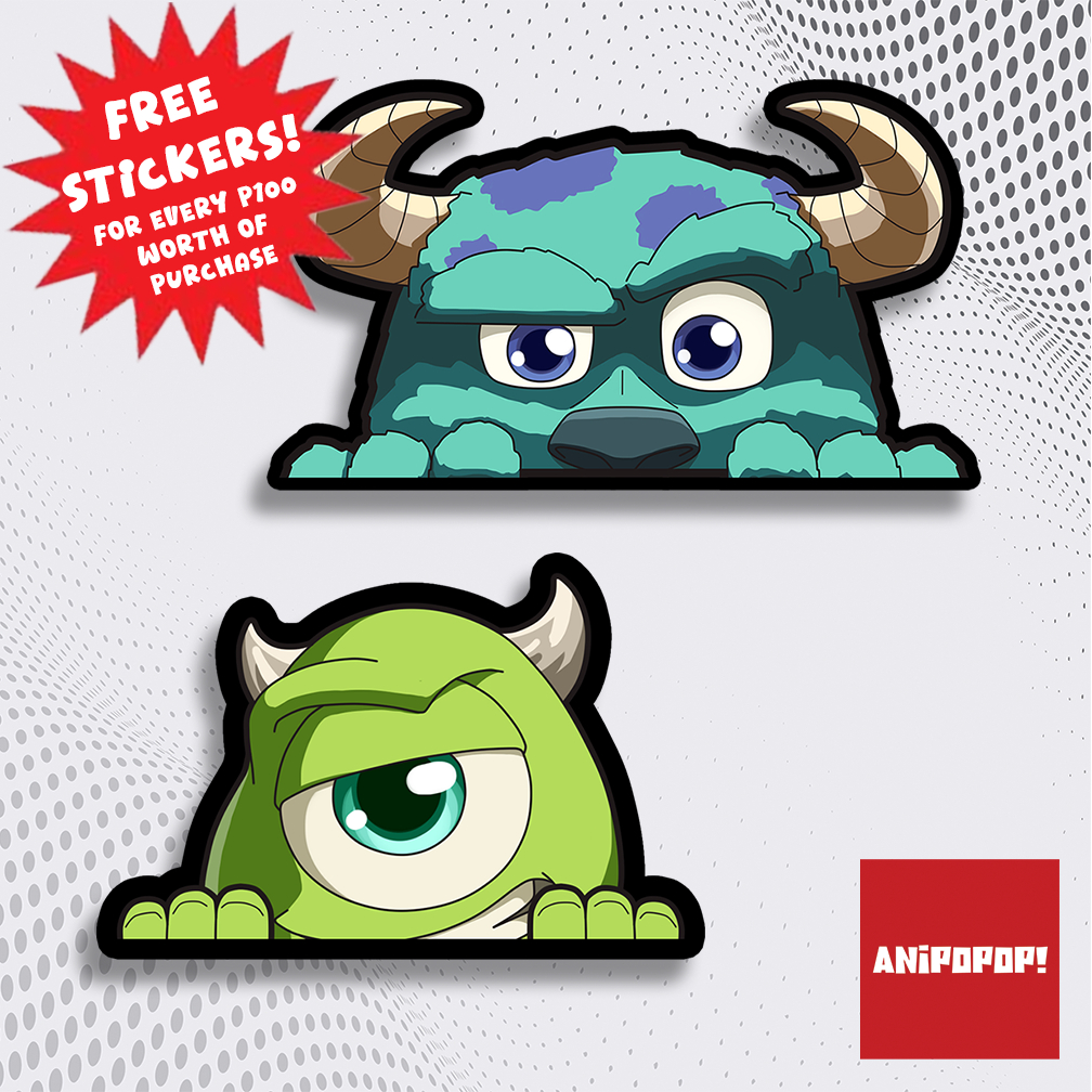 Monsters Inc Sully and Mike Chibi Anime Peeker Stickers for tumblers ...