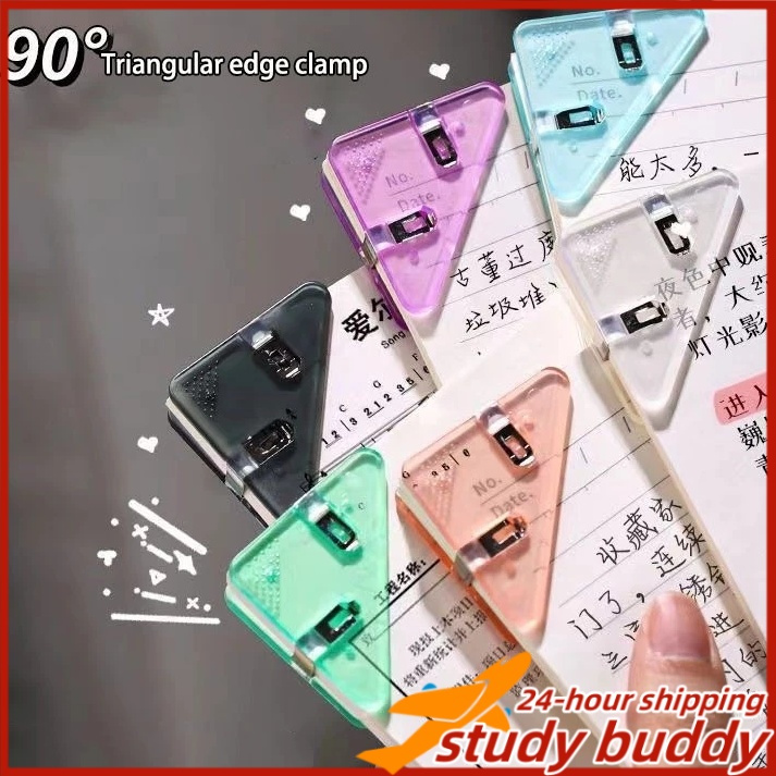 Colorful Clip Corner clamp Triangle Test Paper Clip Cute Memo Holder ...