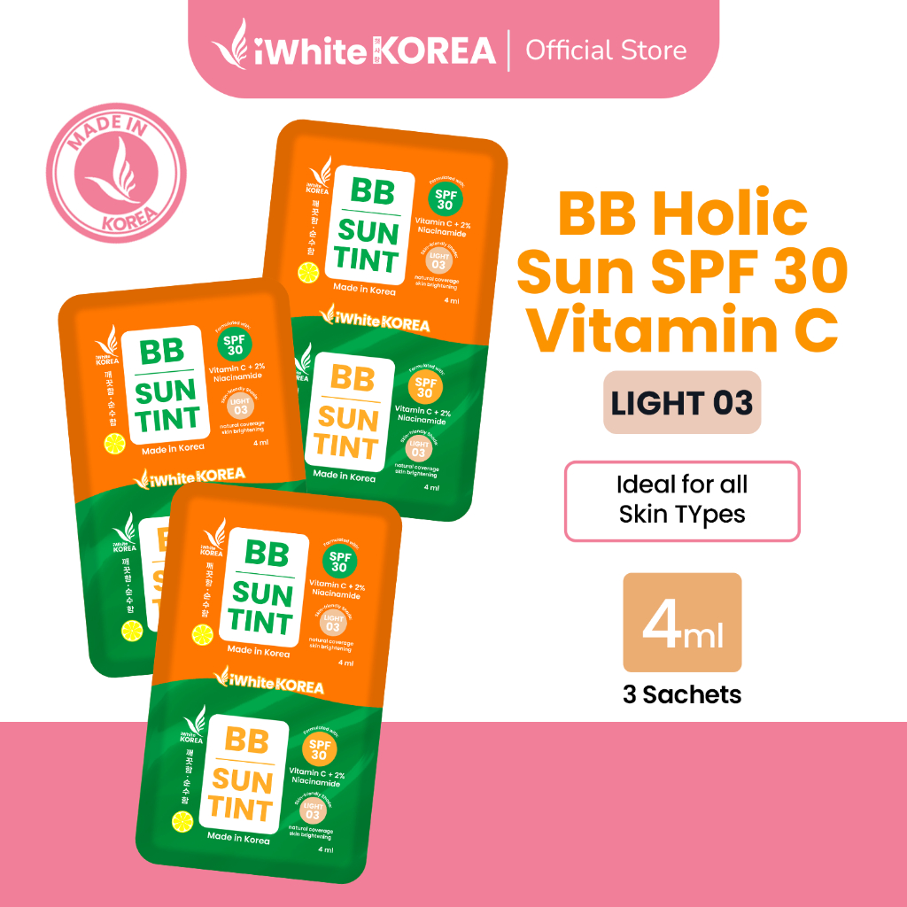 iWhite Korea BB Holic Vitamin C Skin Tint Light Sachet 4ml - (Bundle of ...
