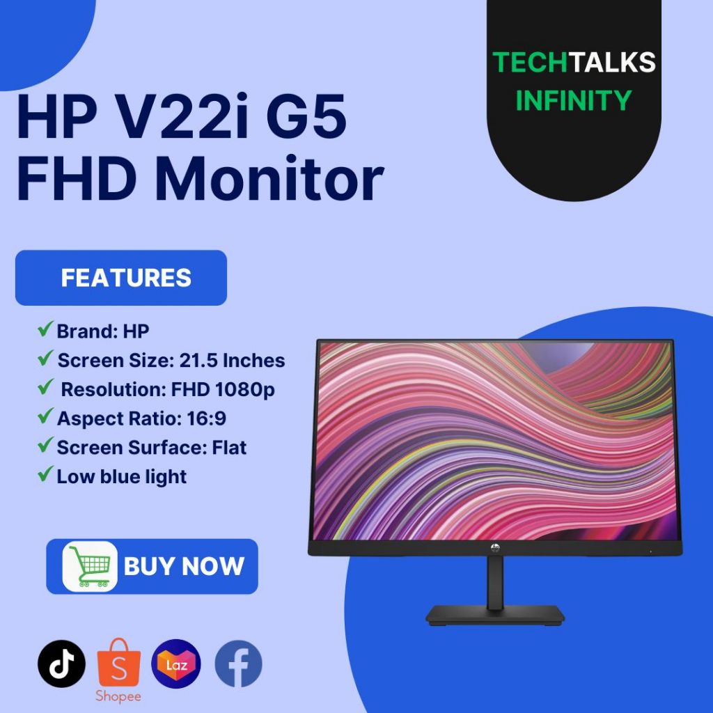 HP V22i G5 FHD Monitor | Shopee Philippines