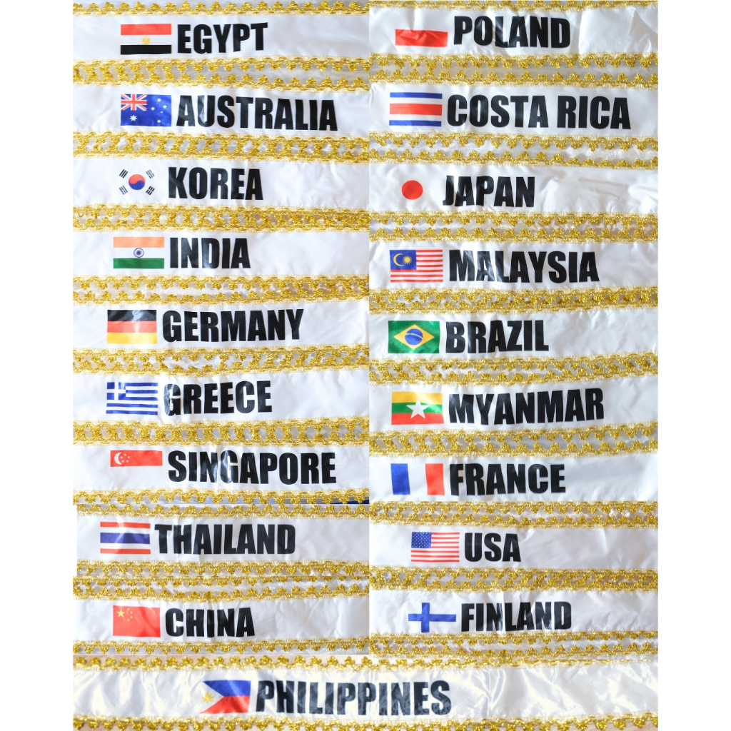 Country Sash for United Nations - kids & adults Additional Accessories ...