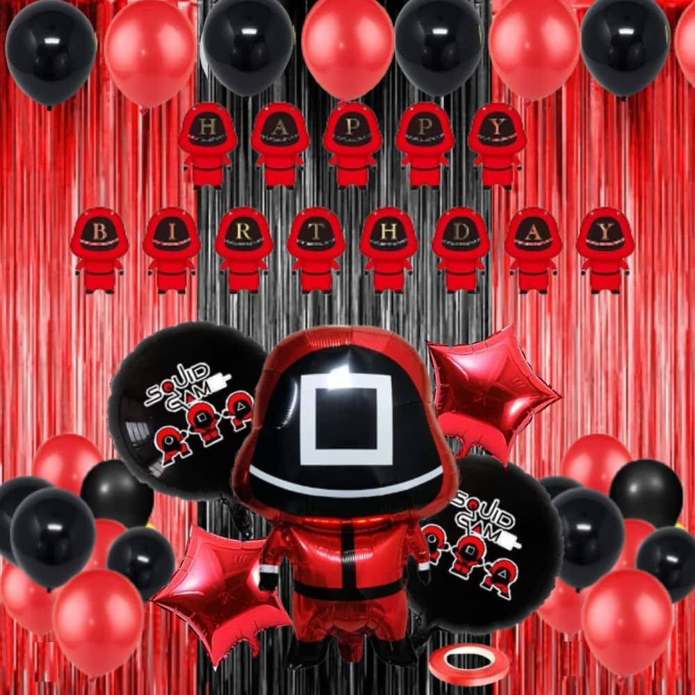 PT221 – Squid Game Themed Balloon Set with Number and Character Foil ...