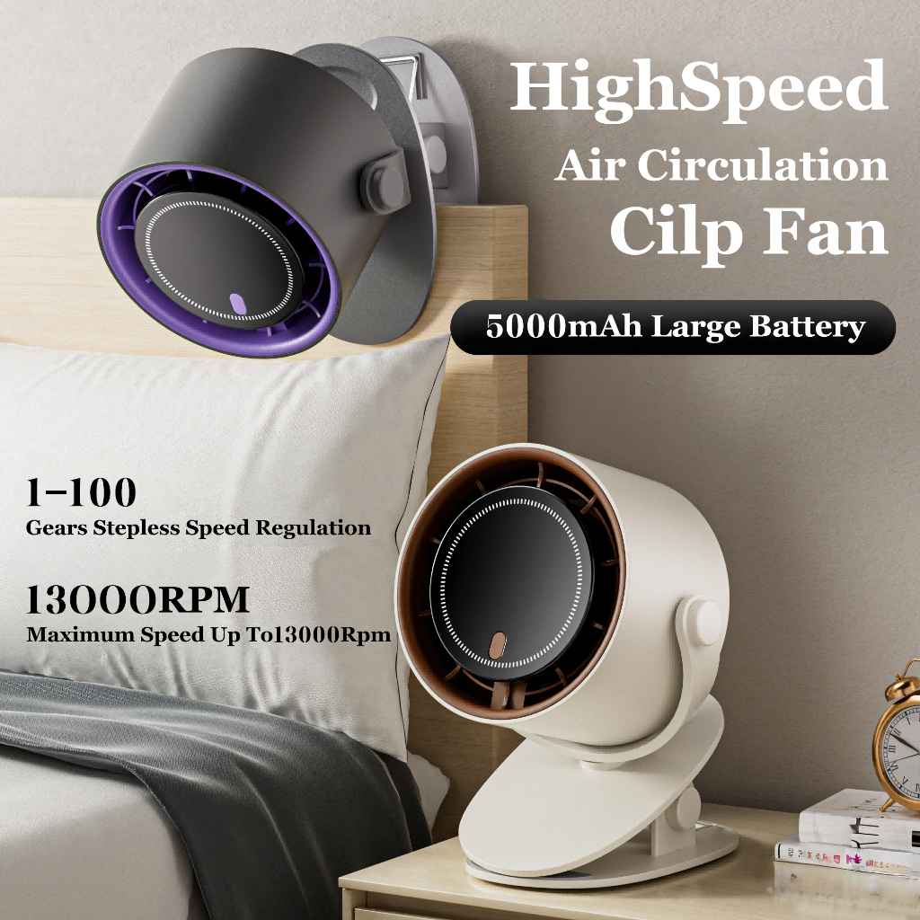 Samsung Desk Fan 5000mAh Turbo Clip Fan Stroller Rechargeable Bladeless ...