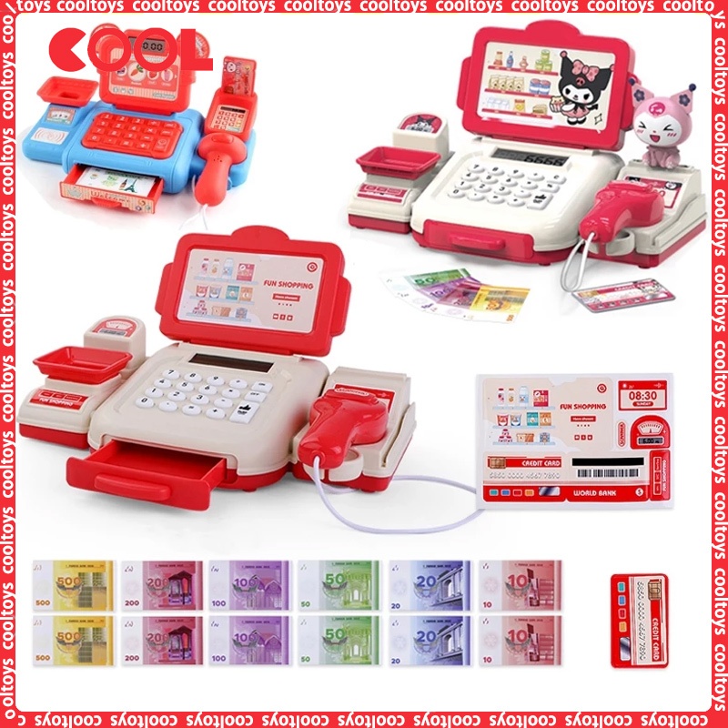 Mini Electric Cash Register Toy with Sound Supermarket Pretend Play ...