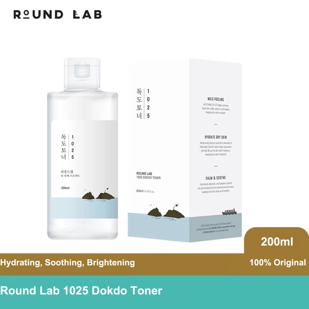 ROUND LAB 1025 Dokdo Toner Hydrating, Exfoliating, Soothing, Non-sticky ...