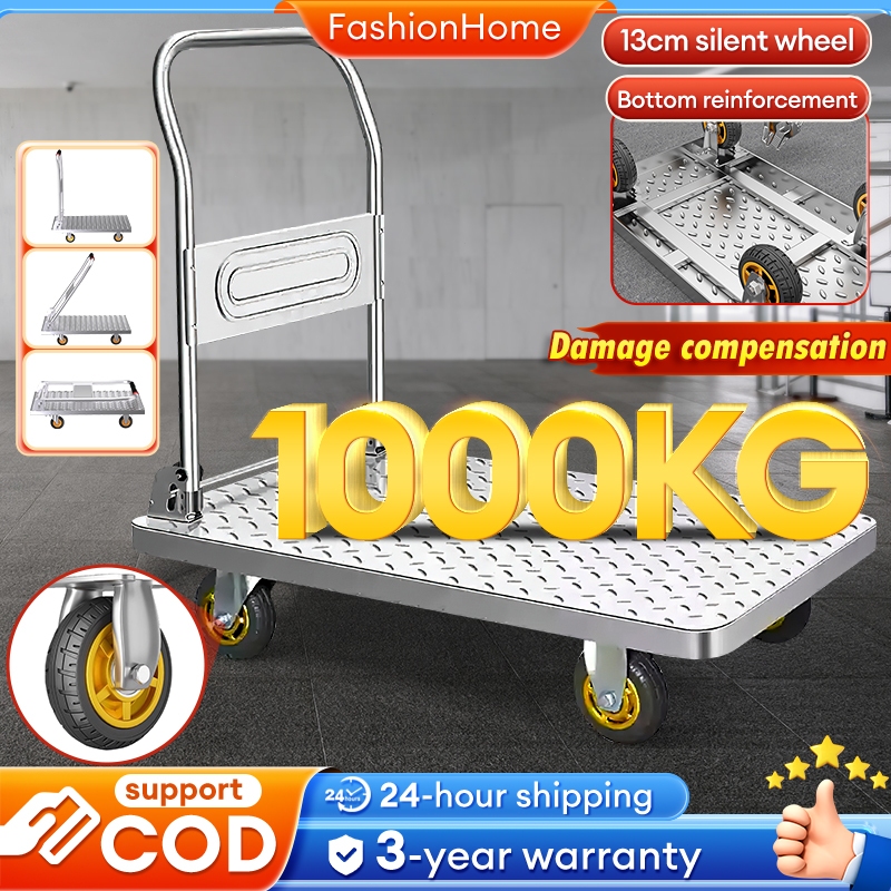 Push Cart Trolley Heavy Duty platform Load 1000kg foldable grocery ...