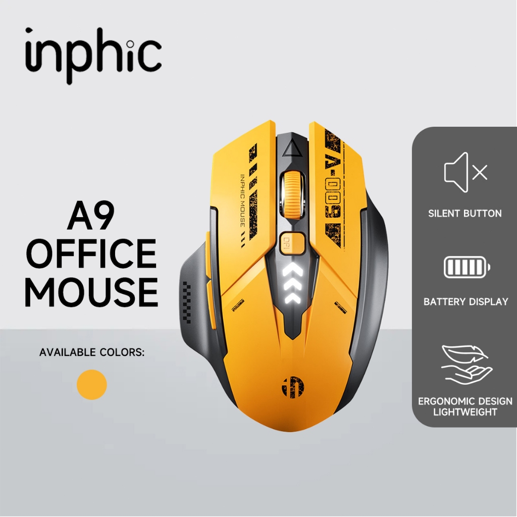 Inphic A9 Bluetooth Wirelss Mouse Gaming 2400dpi silent Rechargeable ...