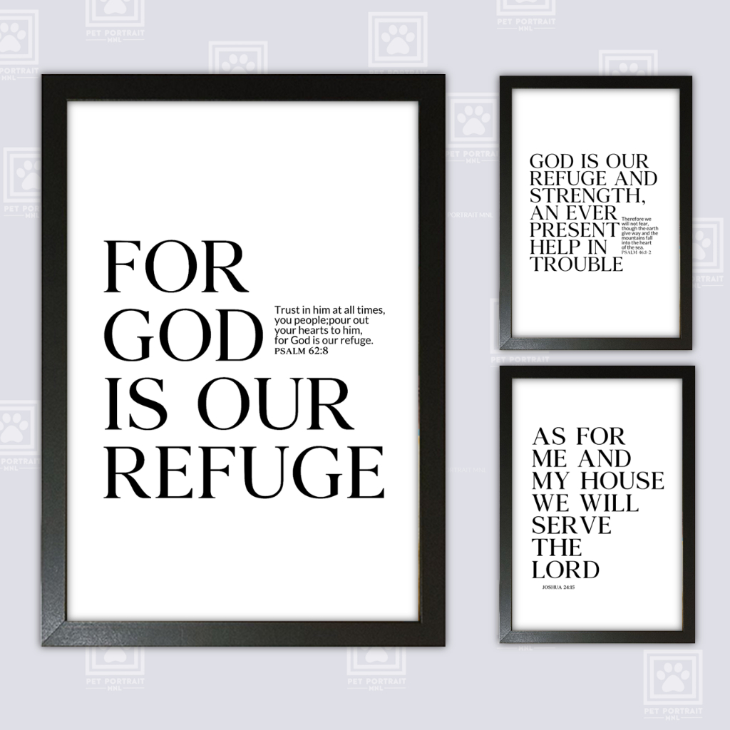 Framed Bible Verse Poster Wall Decor – Christian Home Display ...