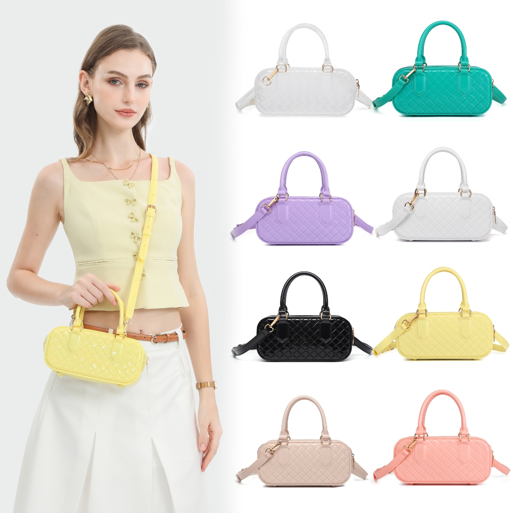 Mumu 2064 Cute Women Square Jelly Sling Bag Candy Colors Shoulder ...