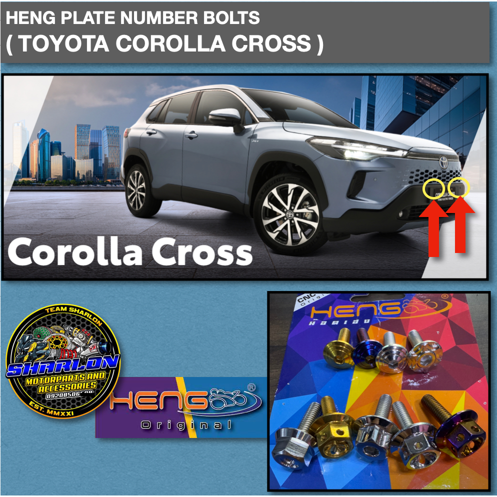 HENG Original Name Plate Number Bolts for TOYOTA COROLLA CROSS (4pcs ...