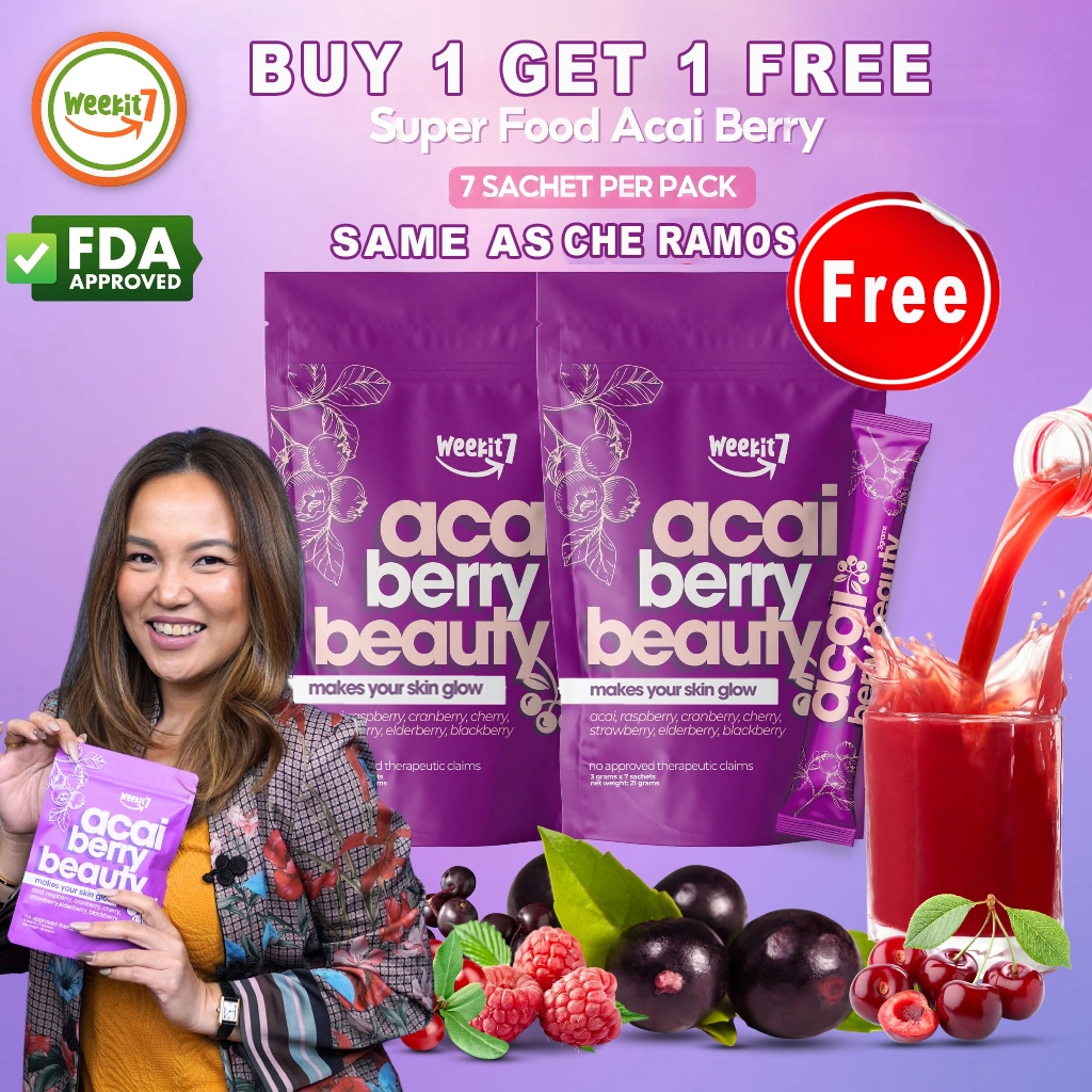 [Buy 1 Get 1]Weekit7 100% Legit Organic Acai Berry Powder Beauty Drink ...