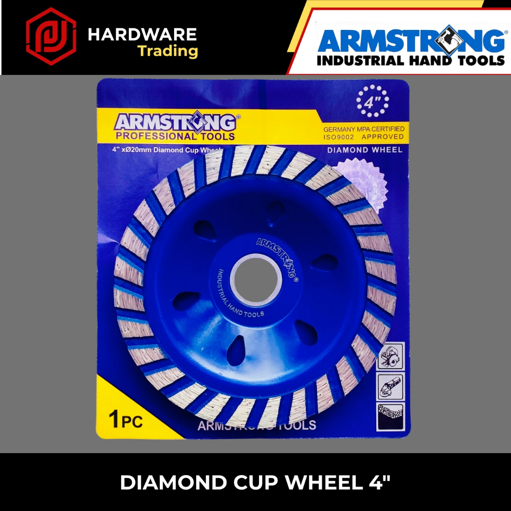 Armstrong Diamond Cup Wheel 4' Heavy duty- TOOLS | Shopee Philippines