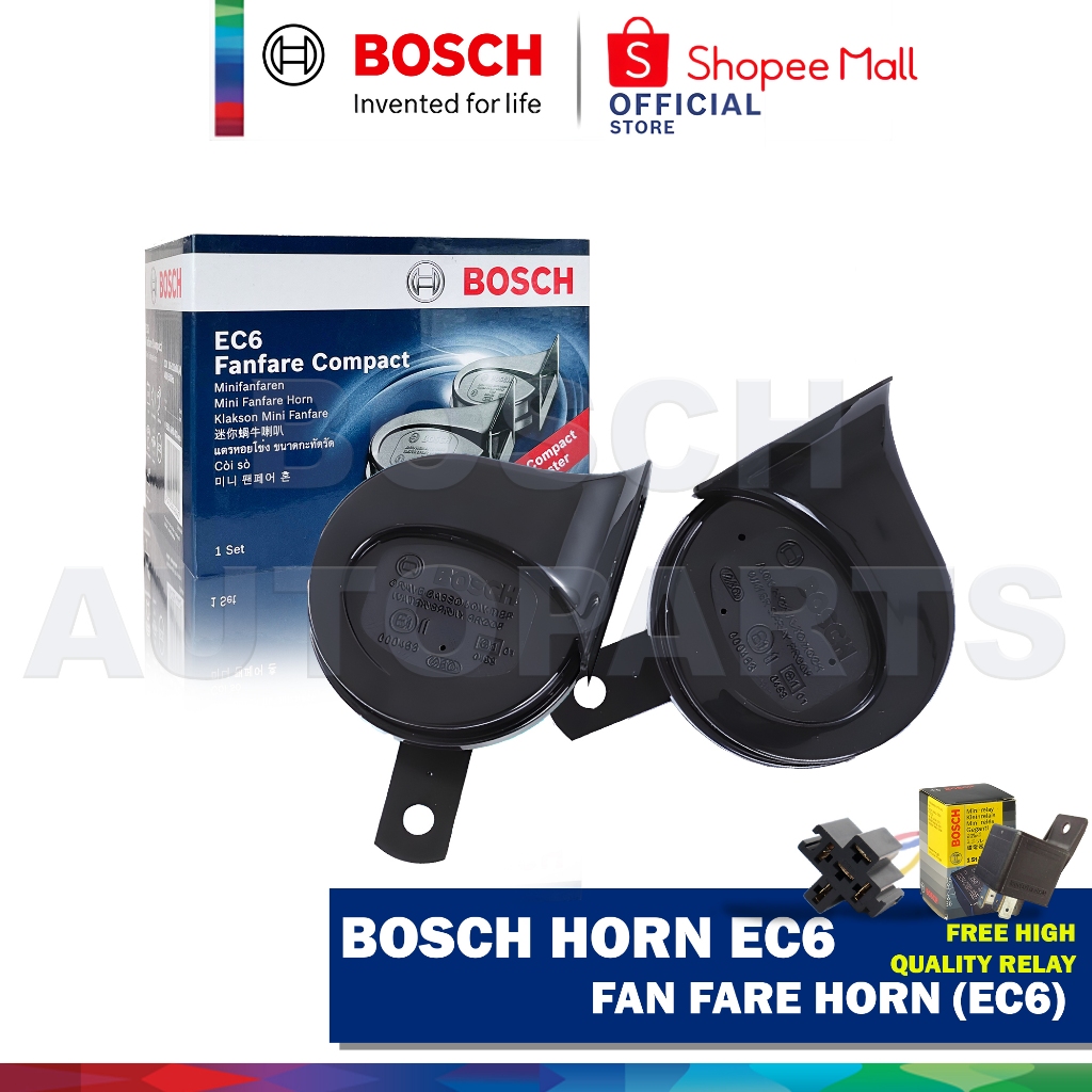 Bosch EC6 Compact Fanfare Horn 12V w/ Original Bosch Relay PLUS FREE ...