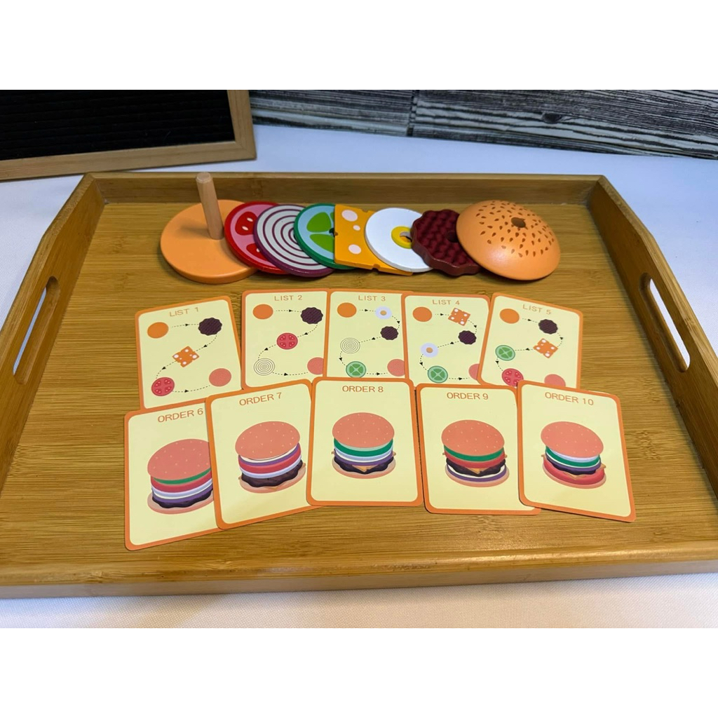Wooden Burger Stacking Game Montessori Therapy Toy | Shopee Philippines