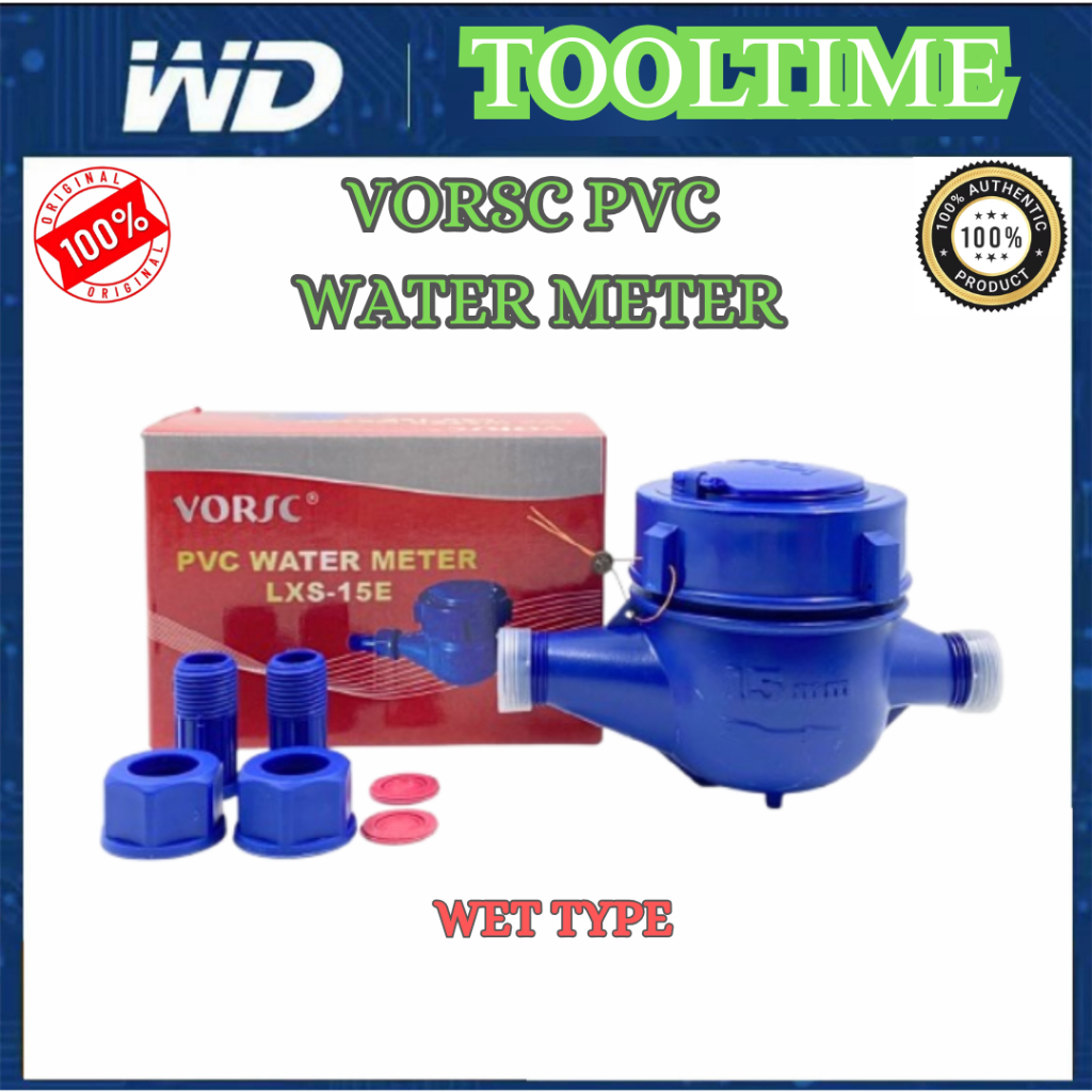VORSC Heavy Duty Water Meter PVC Anti Magnetic 1/2 Household Water ...