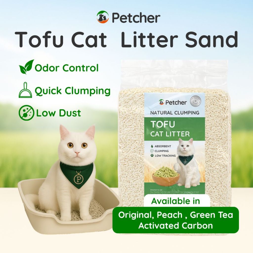 Petcher Tofu Cat Litter Sand 6L Food Grade Tofu Residue Flusable and ...