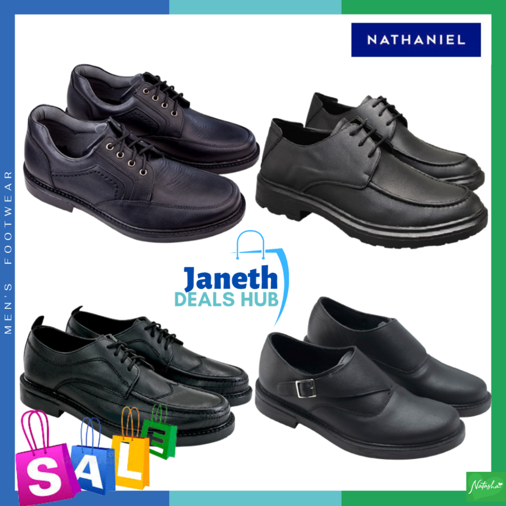 Nathaniel Men's Black Casual Comfortable Lace Up & Slip-on Leather ...