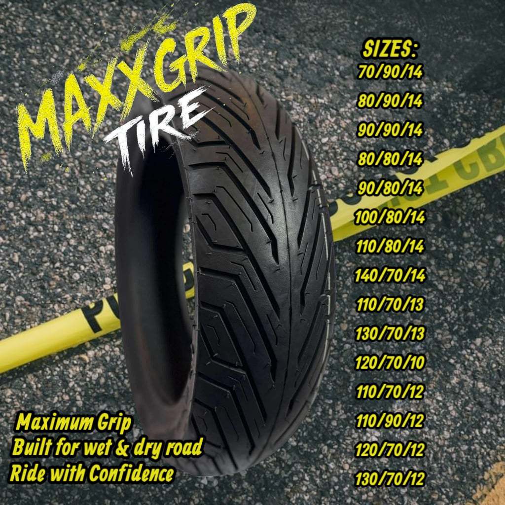MAXXGRIP UB035W TIRE TUBELESS 110/70/13 130/70/13 80/80/14 90/80/14 100 ...
