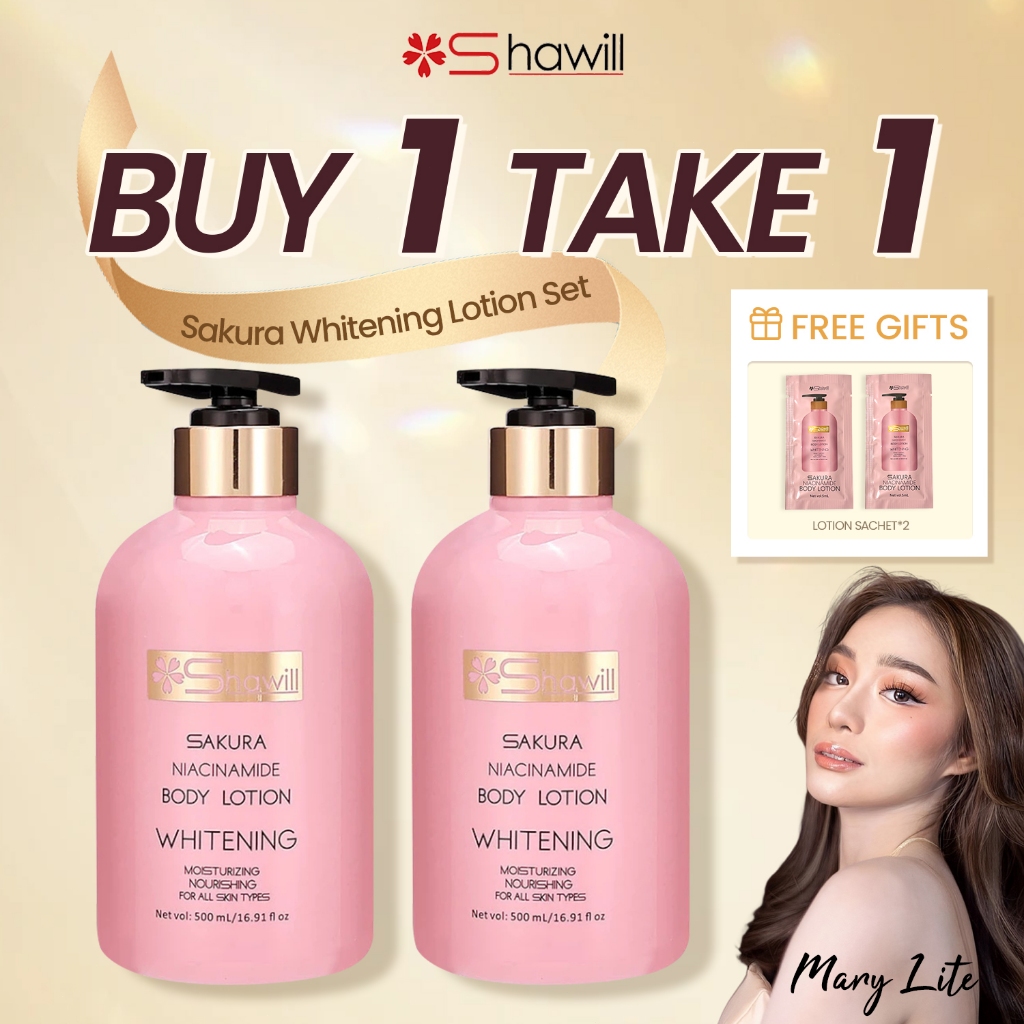 [Buy 1 Take 1] Shawill Sakura Body Lotion Whitening Niacinamide Moisturizing Skin Care Skin ...