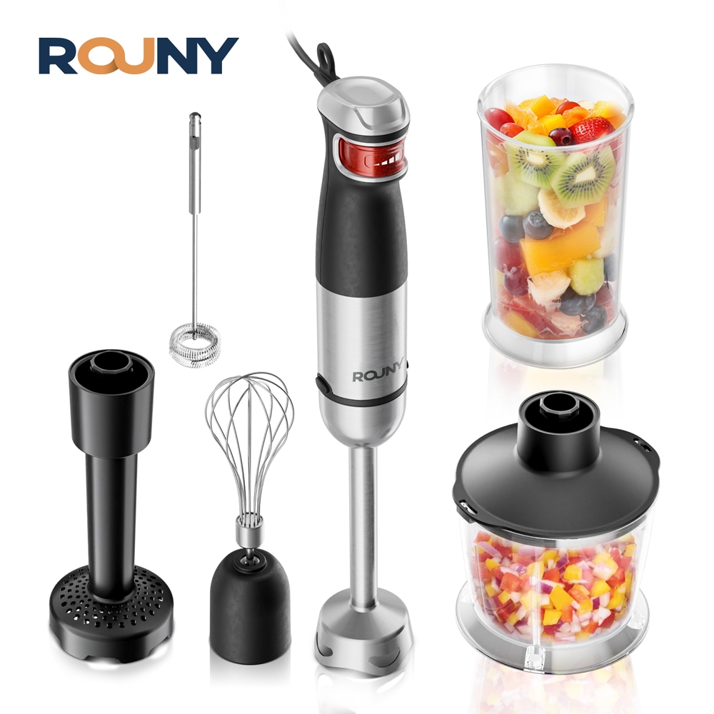 Rouny 6-in-1 1500W Handheld Blender Food Processor Mixer Meat Grinder ...