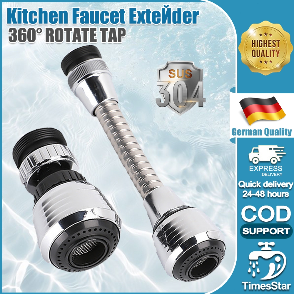 360 Degree Rotate Kitchen Faucet Extender Water Saving Tap Aerator ...