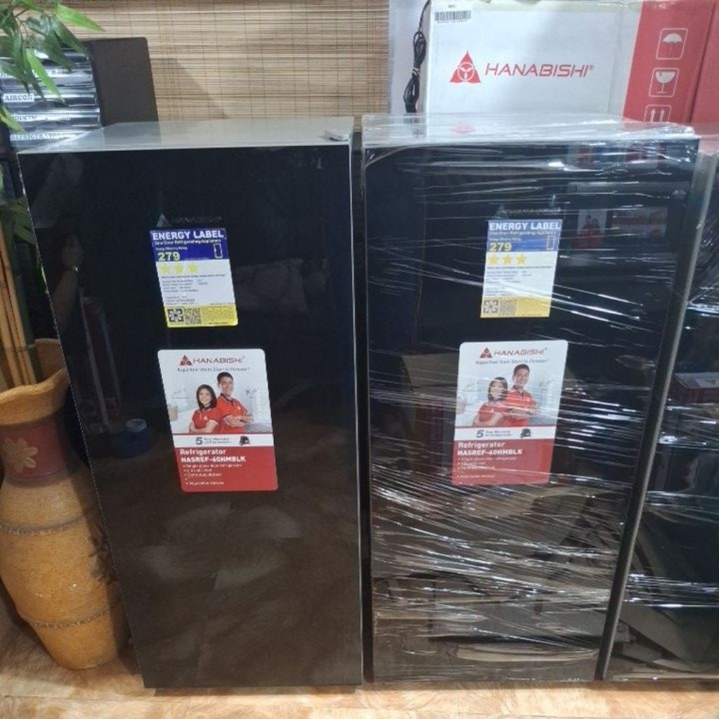 Hanabishi Single Glass Door Refrigerator 6.0 cubic feet HASREF-60HMBLK ...