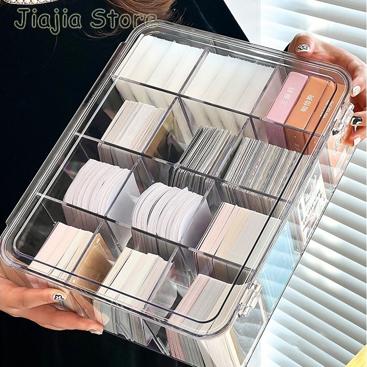 Transparent Divided storage Box, Can Hold 300 Cards With Adjustable ...