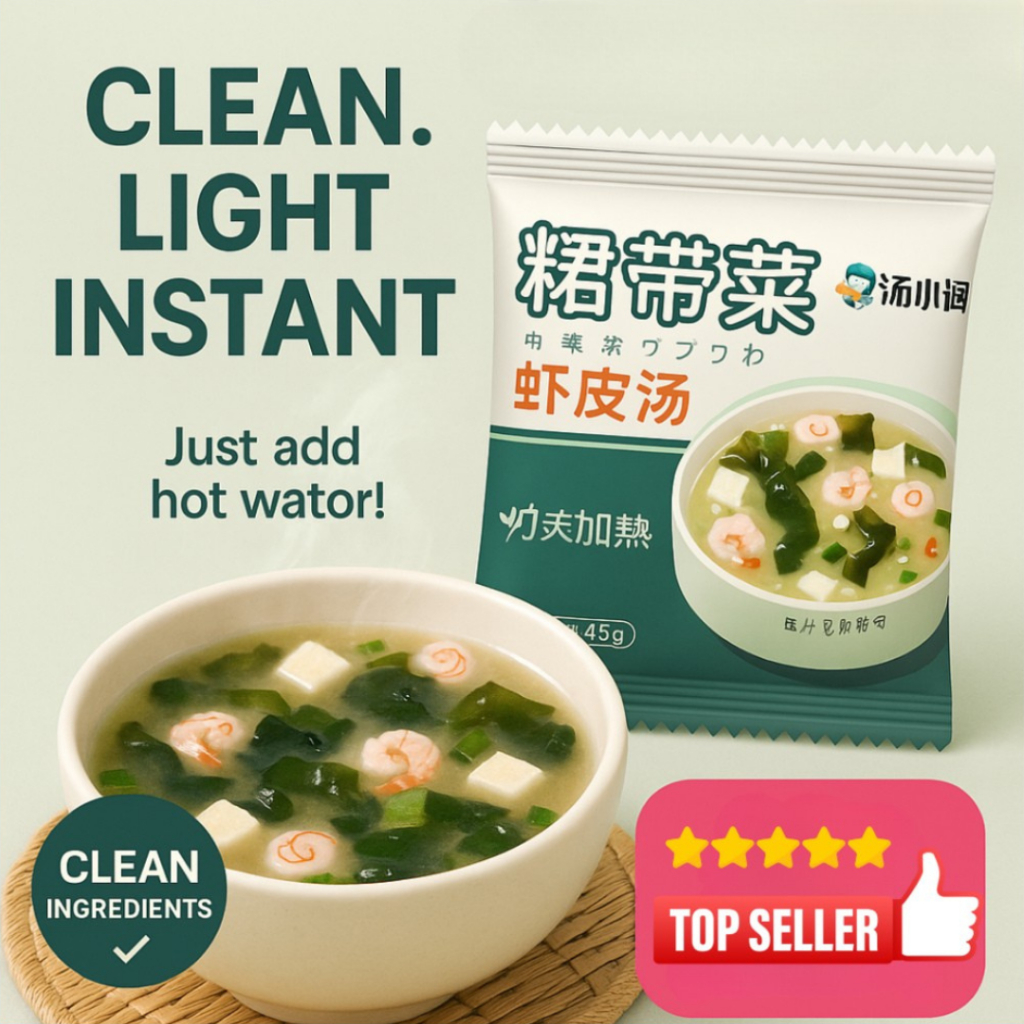 Seaweed Shrimp Instant Soup – Healthy Low-Calorie Hot Snack | Just Add ...