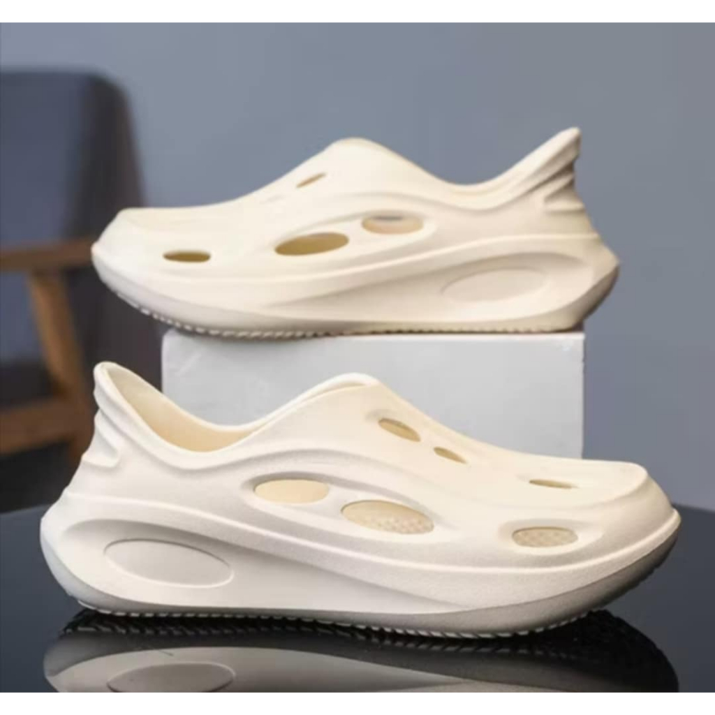 Plastic rubber clog flat sandals non slip slippers hole shoes for men ...