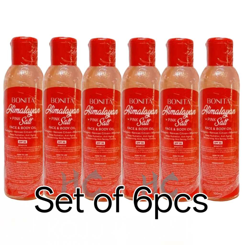【Set of 6pcs】Bonita Himalayan Pink Salt Face & Body Oil With SPF30 Skin ...