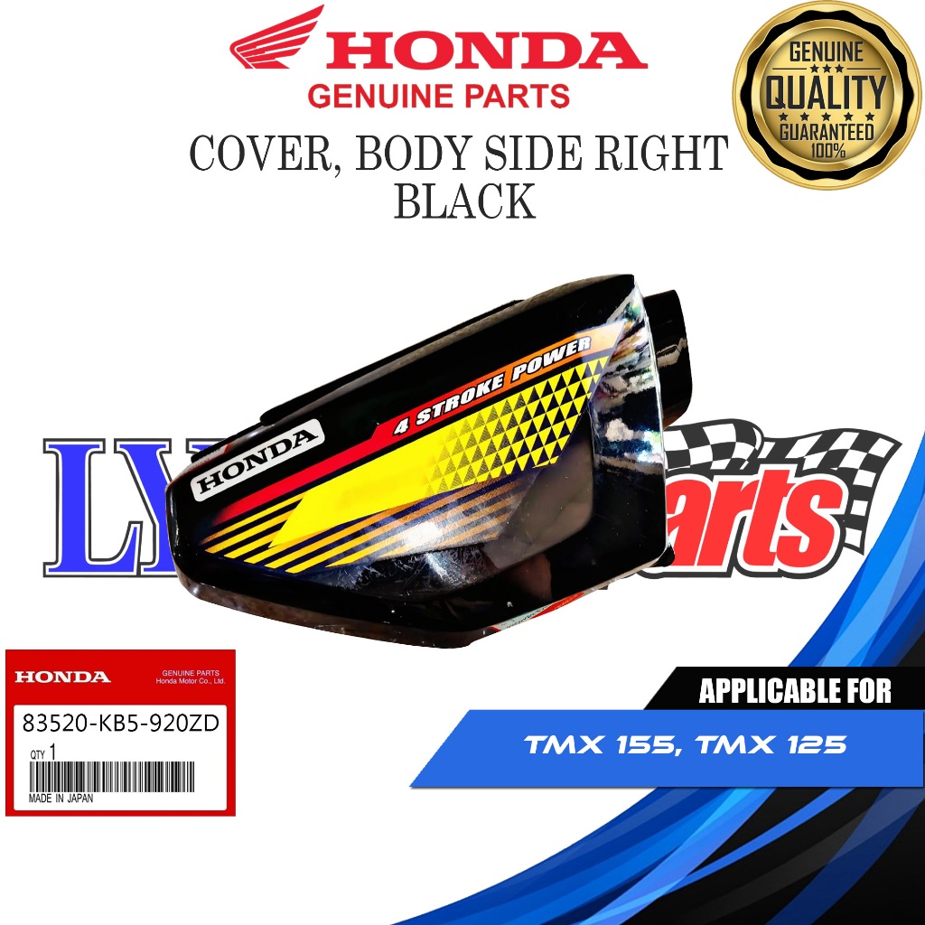 HONDA GENUINE COVER, BODY SIDE RIGHT BLACK FOR TMX 155 | TMX 125 OLD ...