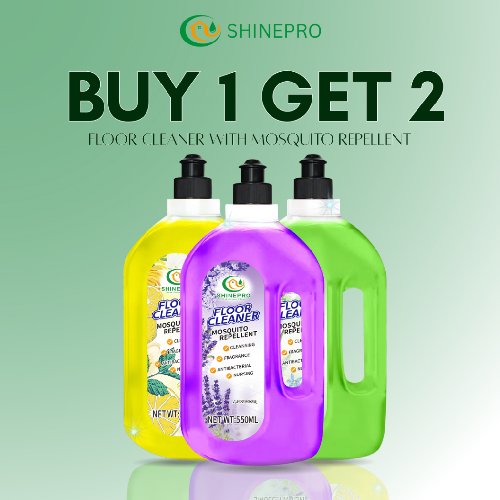 Shinepro Floor Cleaner Buy1Get2 with Mosquito Repellent, Quick Dry, Anti-bacterial, Floor Care ...