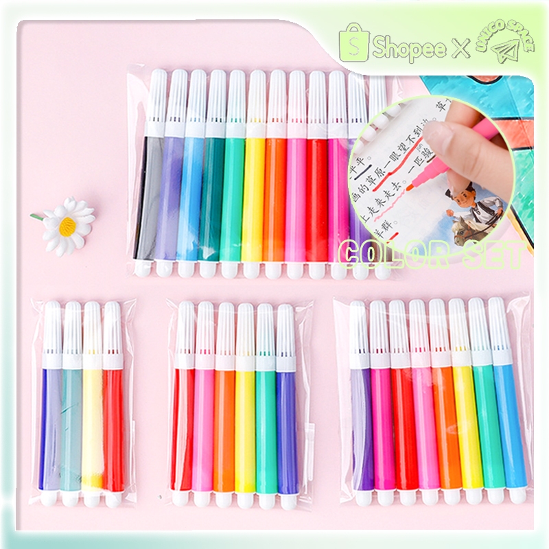 3/6/8/12 Colors Set Mini Marker Pen Set Highlighters Painting Pens Kids ...