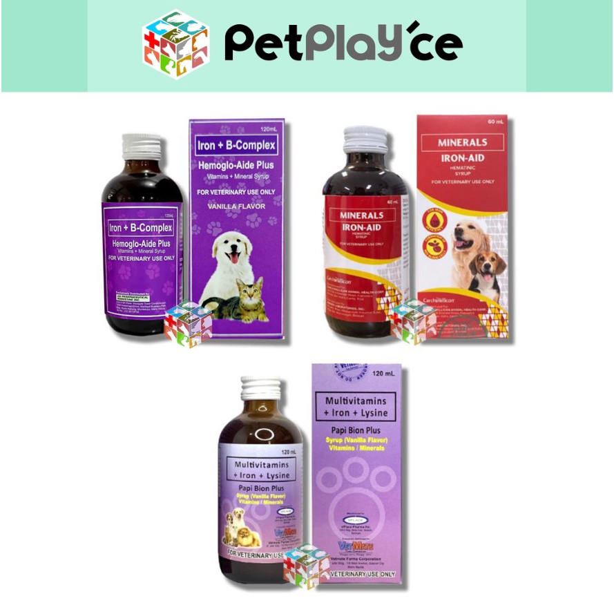 Papi Bion Plus Iron Aid Hemoglo Aid Emerplex Dog Cat Multi Vitamin B ...