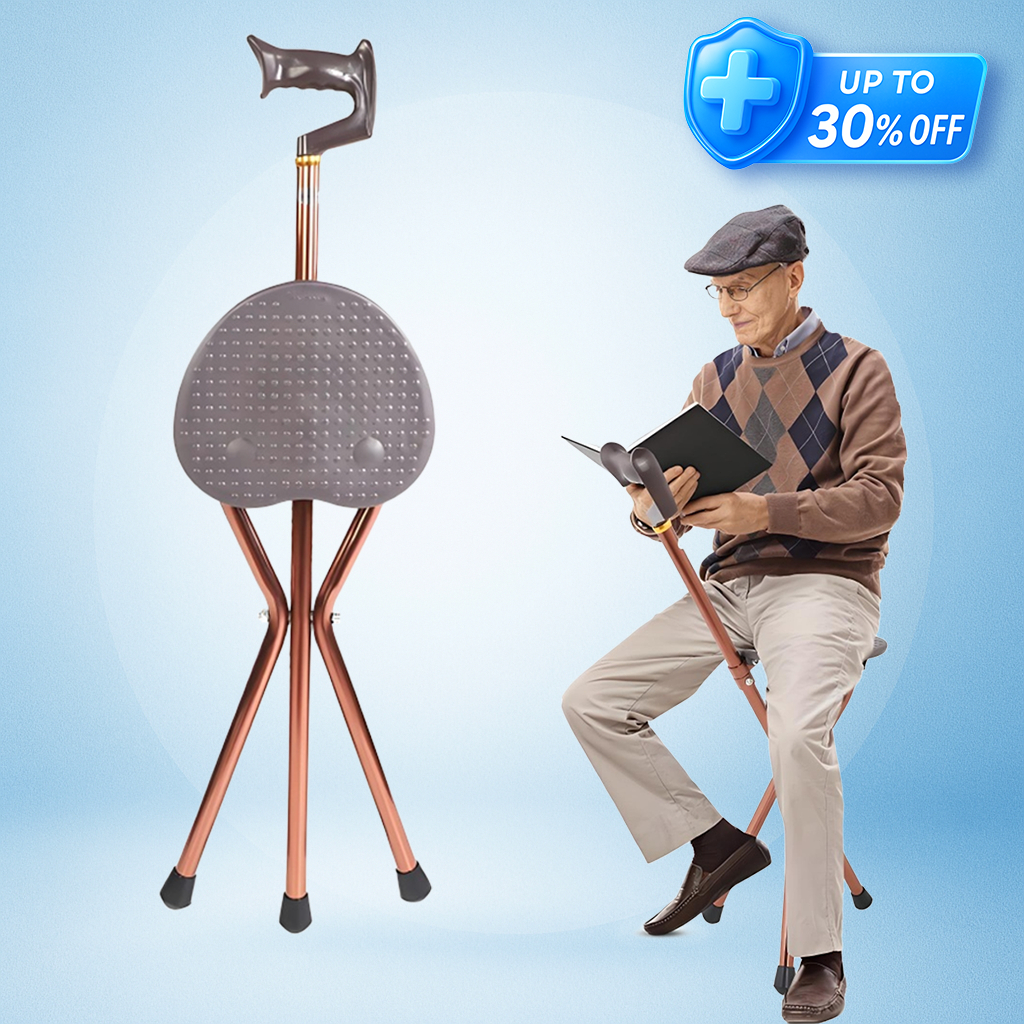 RestoreCare Cane Chair with Adjustable Height Foldable Tungkod for ...