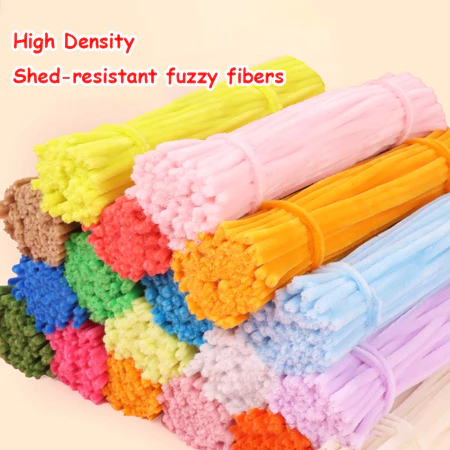 100pcs DIY Plush Wire Twist Sticks Children's Multicolor Chenille Twist ...