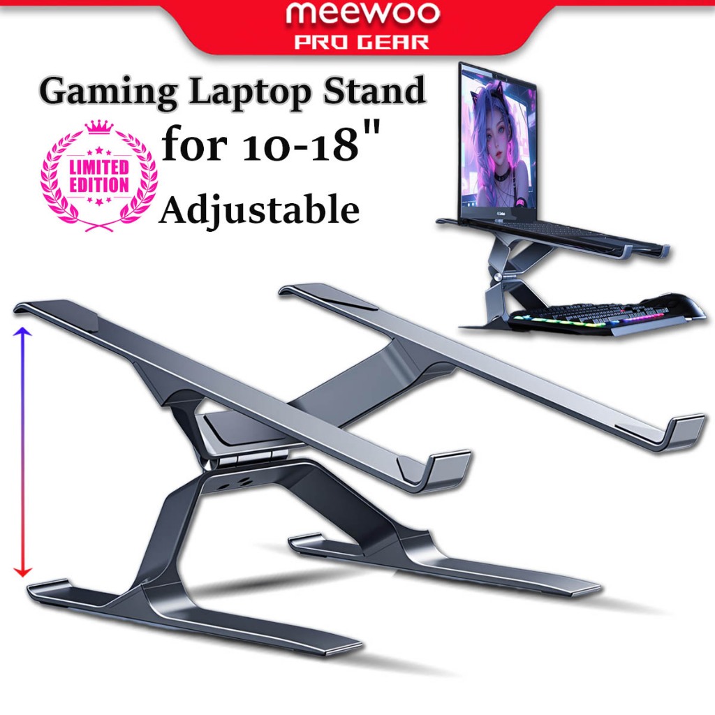 Meewoo Large Laptop Stand Adjustable Aluminum Alloy Gaming Laptop Riser ...