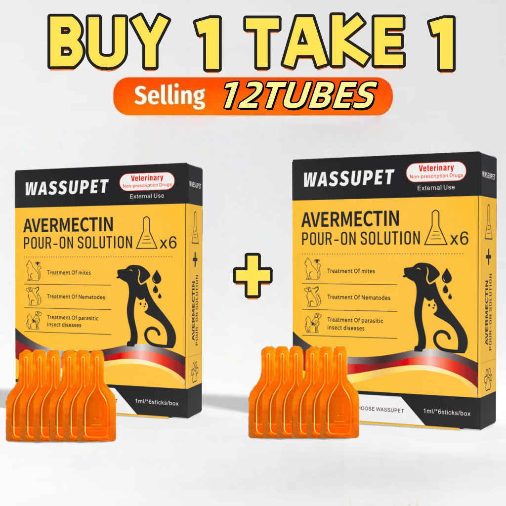 WASSUPET 12tubes Tick and Flea Remover For Dog Fipronil For Dogs ...