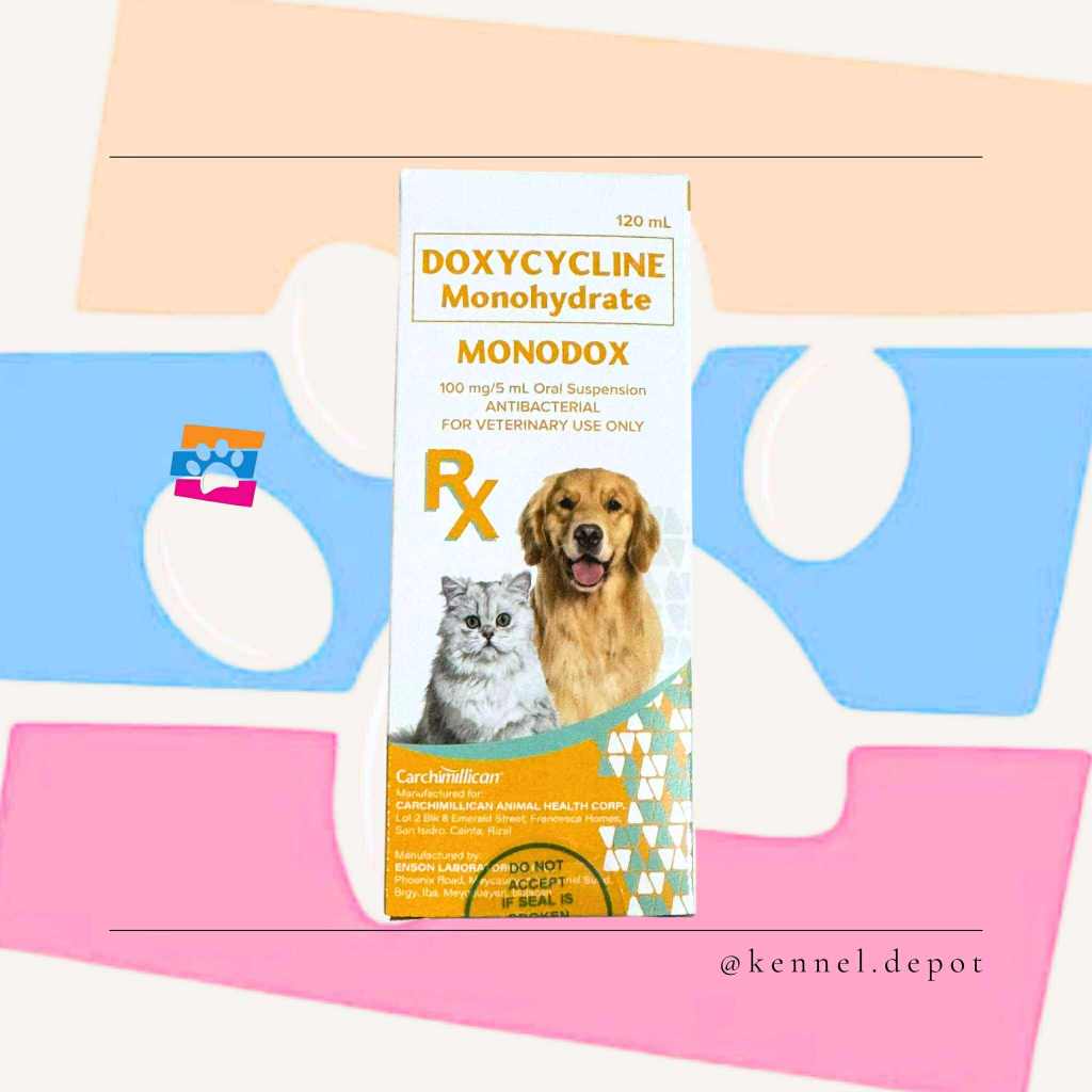 MONODOX (Doxycycline) 100mg/5ml Oral Suspension Antibacterial for Dogs ...