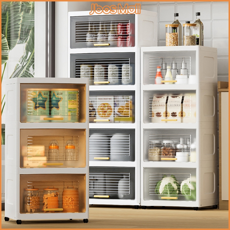 Jbos Transparent Storage Cabinet For Kitchen Durable Plastic Home ...