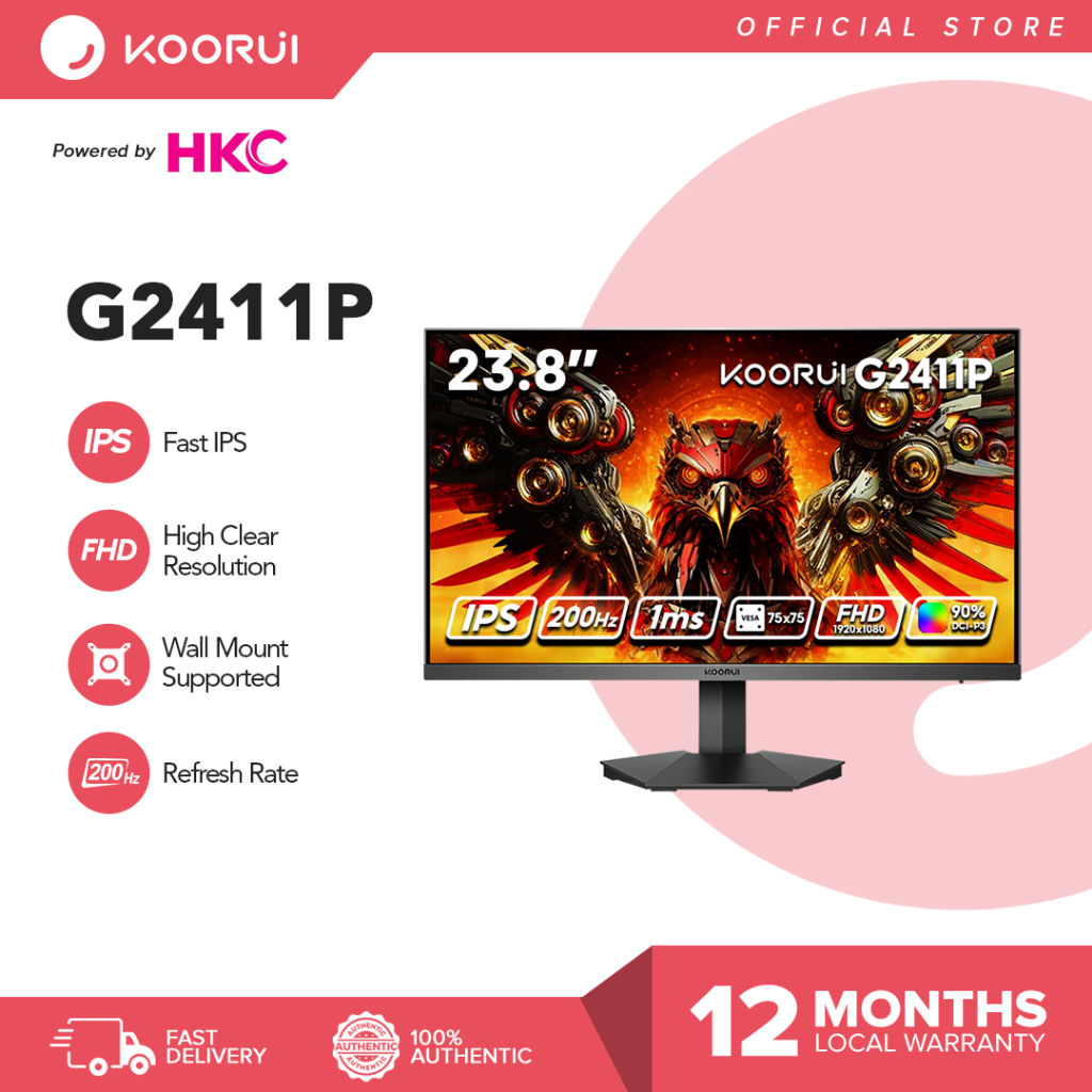Koorui G2411P (24E3 V2) 200Hz 1ms 24" IPS FHD / 24E3 165Hz 1ms 24" IPS ...