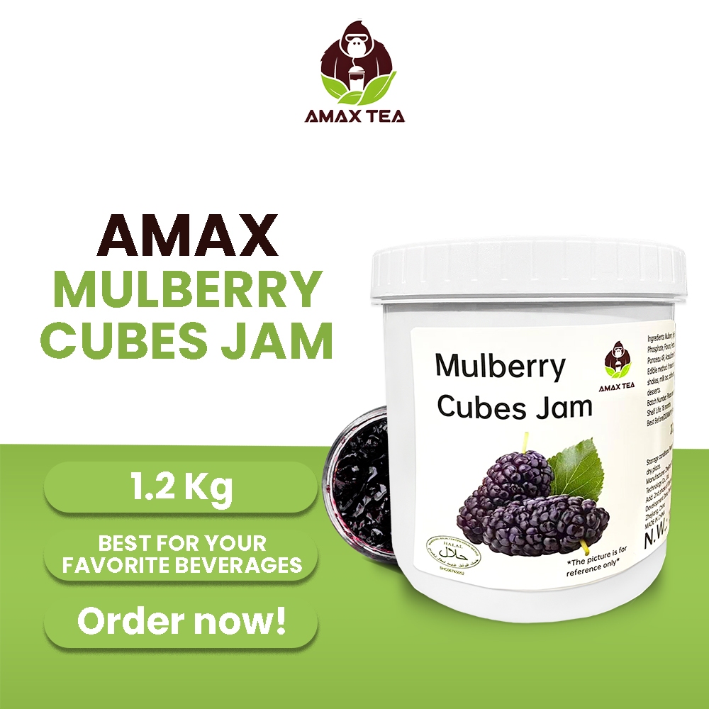 Amax Mulberry Cubes Jam 1.2kg for Fruit Tea, Smoothies, Yogurt Shakes ...