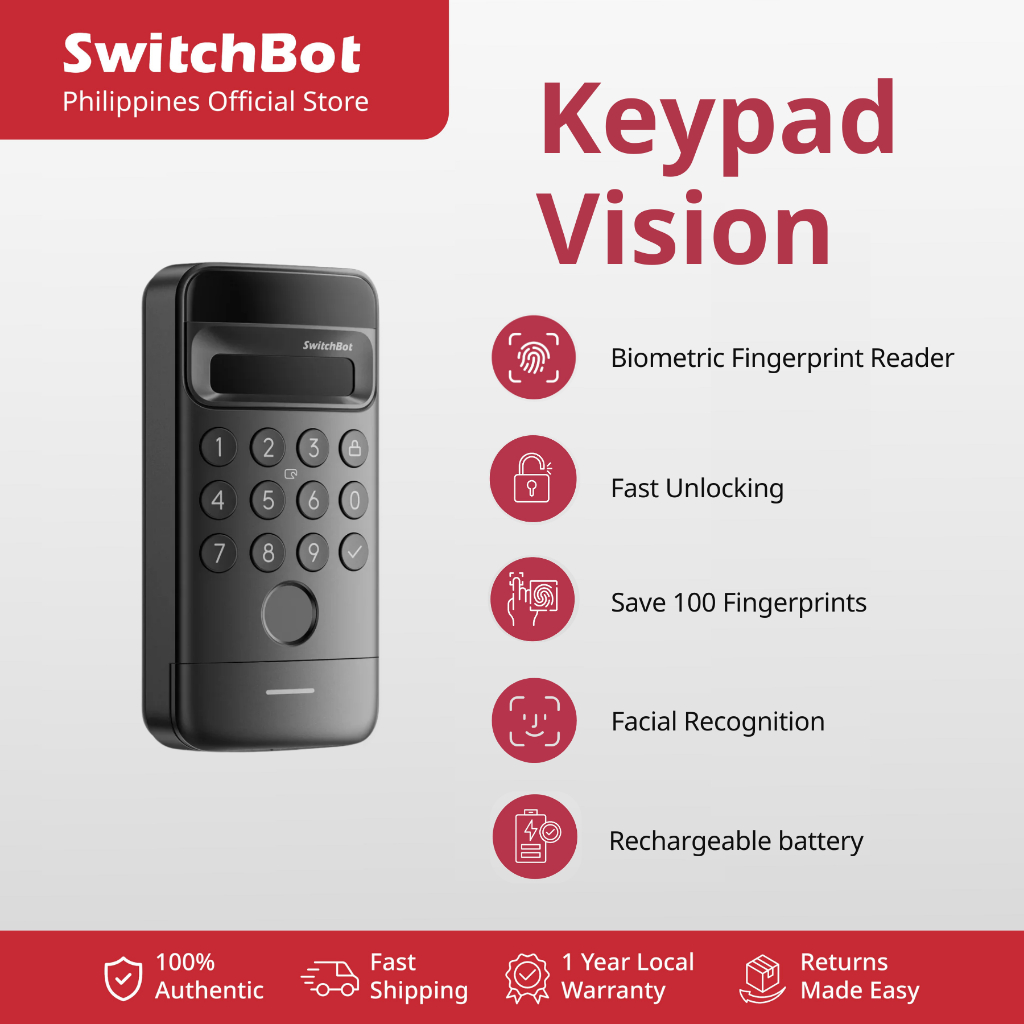 SwitchBot Keypad Vision BT & WiFi enabled (need Hub), works w ...