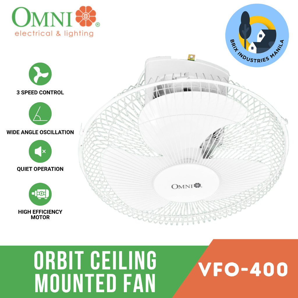 Omni Orbit Ceiling Mounted Fan 16" with Switch VFO-400 Heavy Duty ...