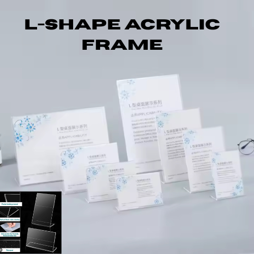 L SHAPE ACRYLIC SIGN HOLDER SLANT BACK SIGN HOLDERS CLEAR FRAME L SHAPE ...