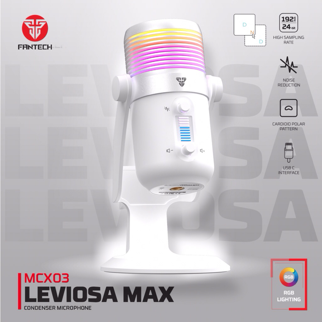 FANTECH LEVIOSA MAX MCX03 RGB Condenser Microphone, Noise Reduction ...